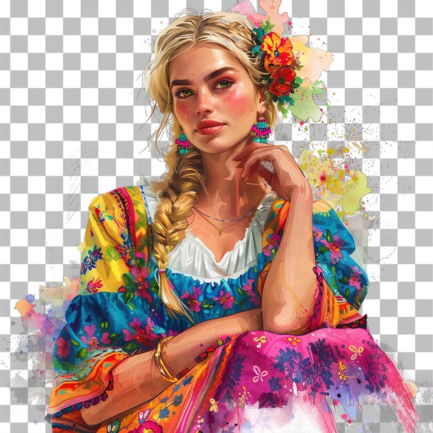 Premium PSD | Beautiful mexican woman blond Premium PSD | Beautiful mexican woman blond