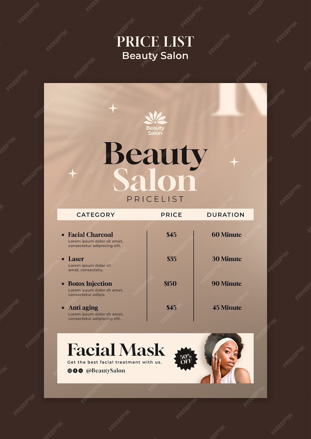 Premium Psd | Beauty Salon Template Design