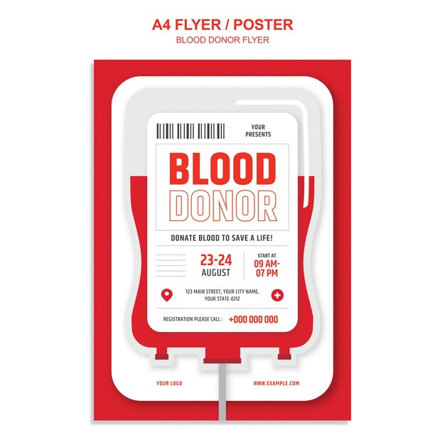 Premium PSD | Blood donor flyer Premium PSD | Blood donor flyer