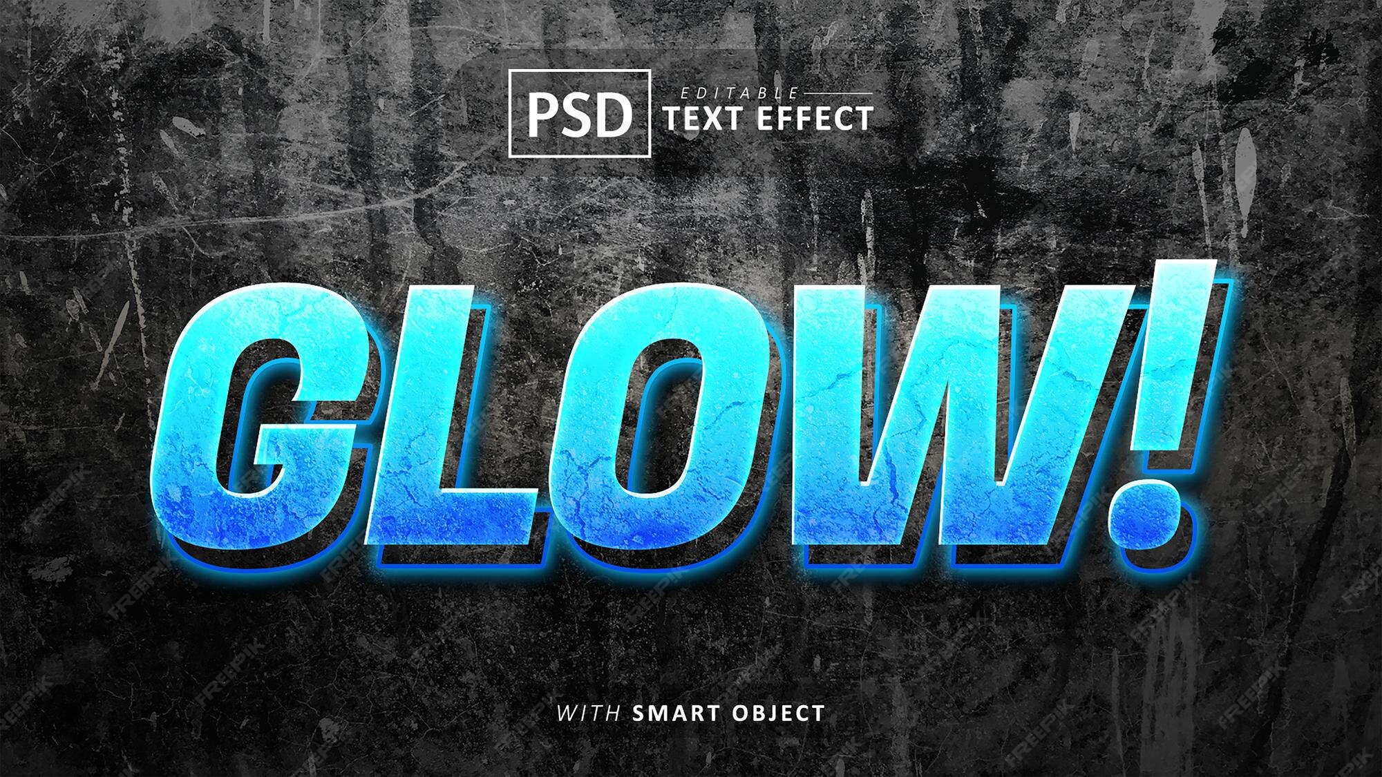 Premium PSD | Blue glow text effect editable Premium PSD | Blue glow text effect editable
