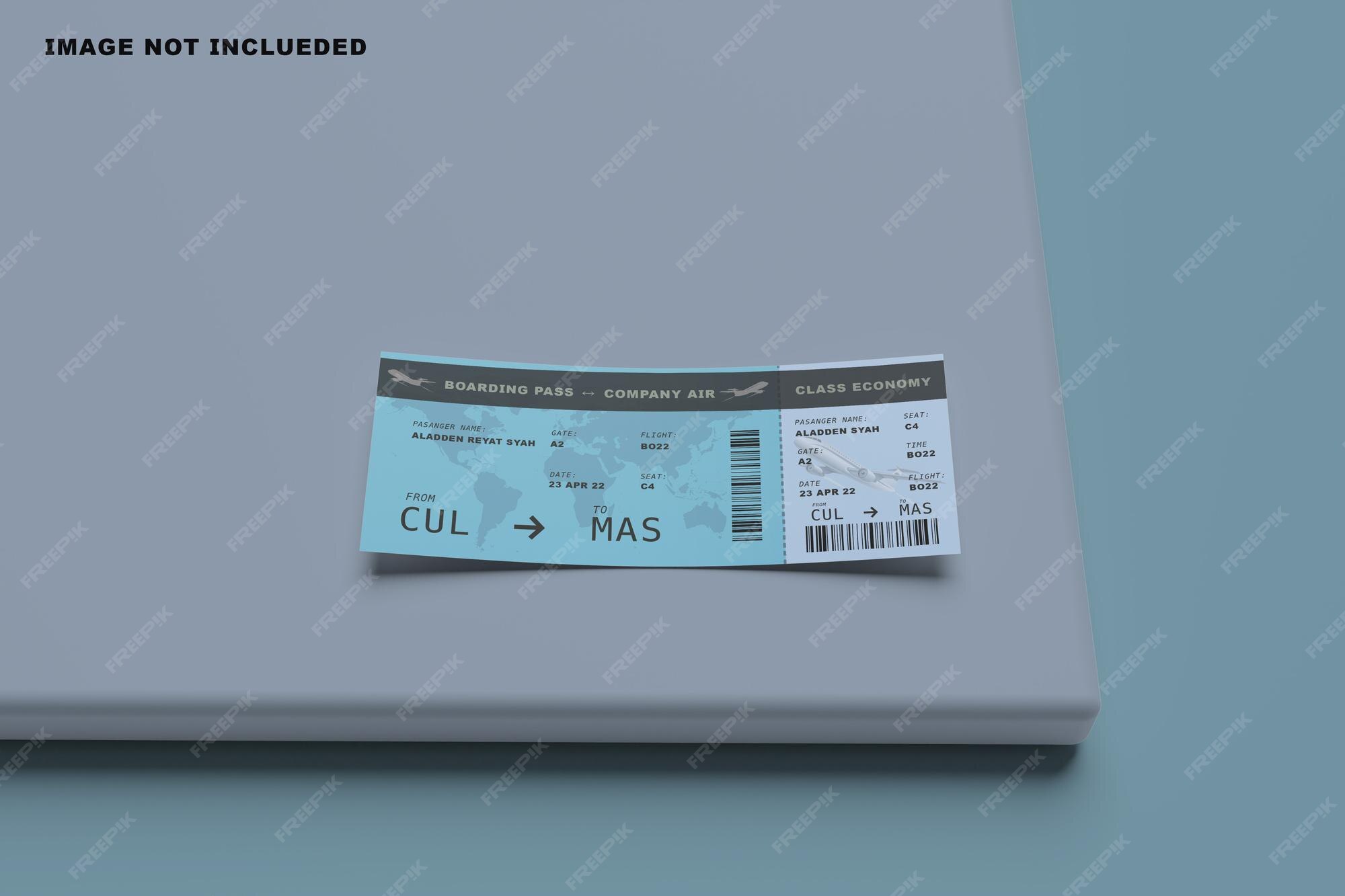 Premium Psd Boarding Pass Mockup