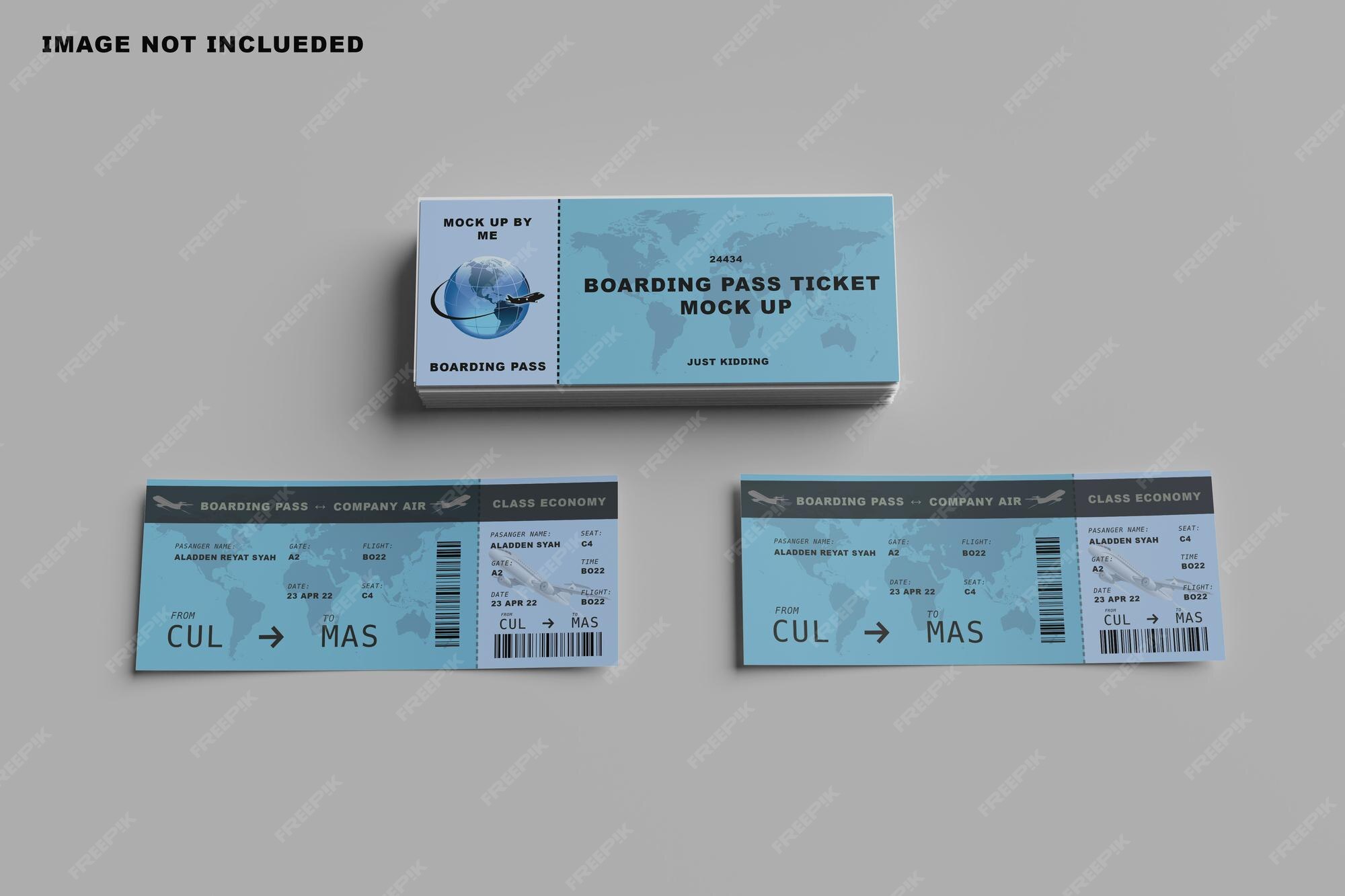 Premium Psd Boarding Pass Mockup