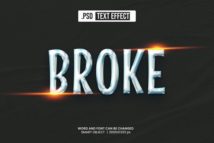 Broke 3D Text Effect Editable | Premium AI-generated PSD Broke 3D Text Effect Editable | Premium AI-generated PSD