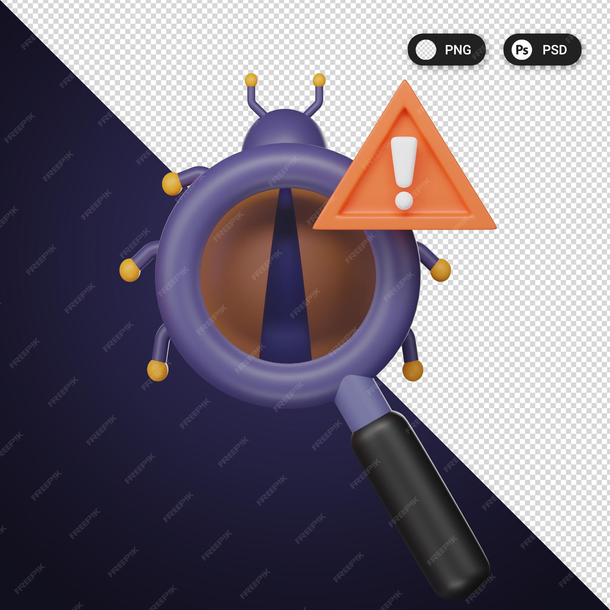 Premium Psd Bug Detected Cyber Security Icons Set Ux Ui Web Design Elements 3d Rendering