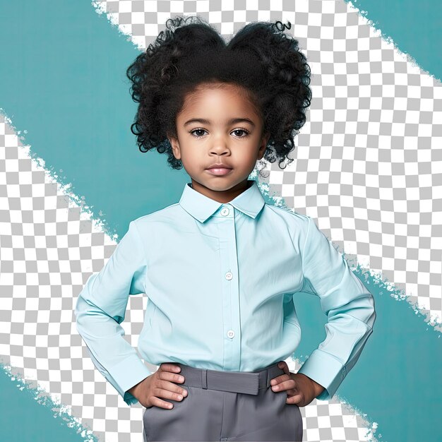Premium Psd A Calm Preschooler Girl With Kinky Hair From The East