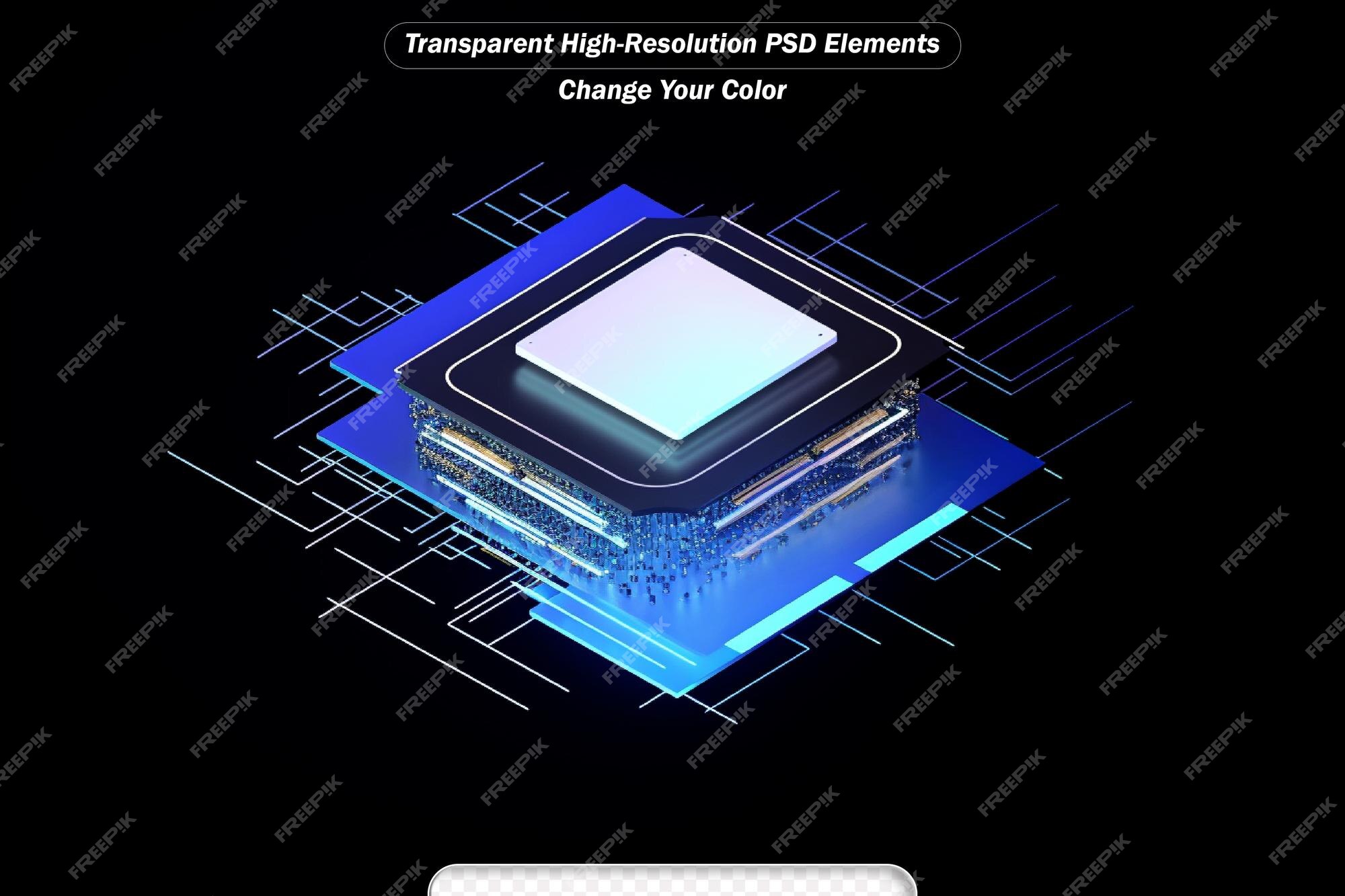 Premium PSD | Central computer processors cpu concept Premium PSD | Central computer processors cpu concept