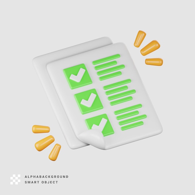 Premium PSD | Checklist 3d icon illustration render Premium PSD | Checklist 3d icon illustration render