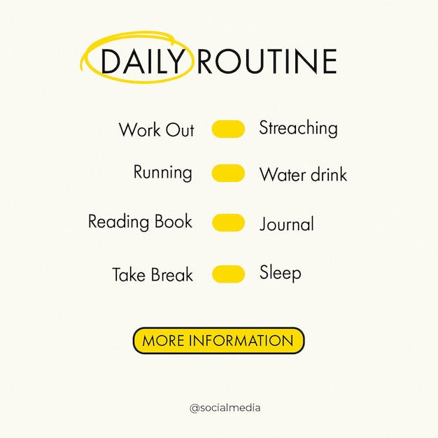 Premium PSD | Checklist daily routine instagram post template psd ... Premium PSD | Checklist daily routine instagram post template psd ...