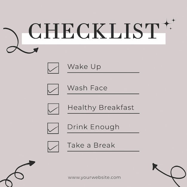 Premium PSD | Checklist instagram post square template psd design ... Premium PSD | Checklist instagram post square template psd design ...