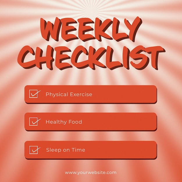 Premium PSD | Checklist instagram post square template psd design ... Premium PSD | Checklist instagram post square template psd design ...
