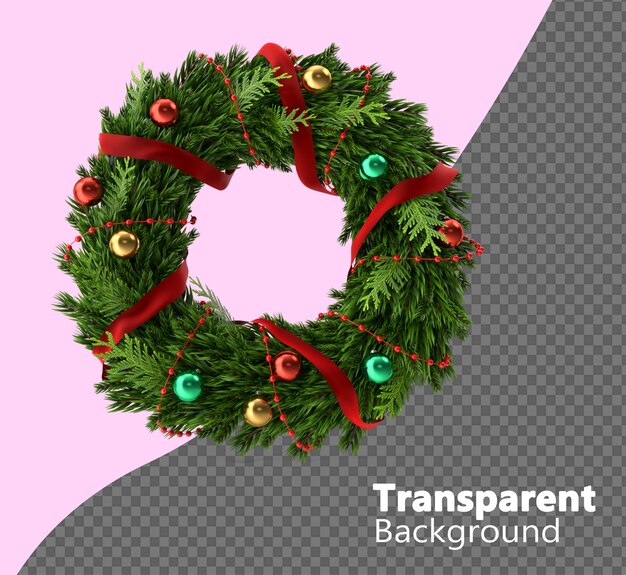 Premium PSD | Christmas wreath on a transparent background Premium PSD | Christmas wreath on a transparent background
