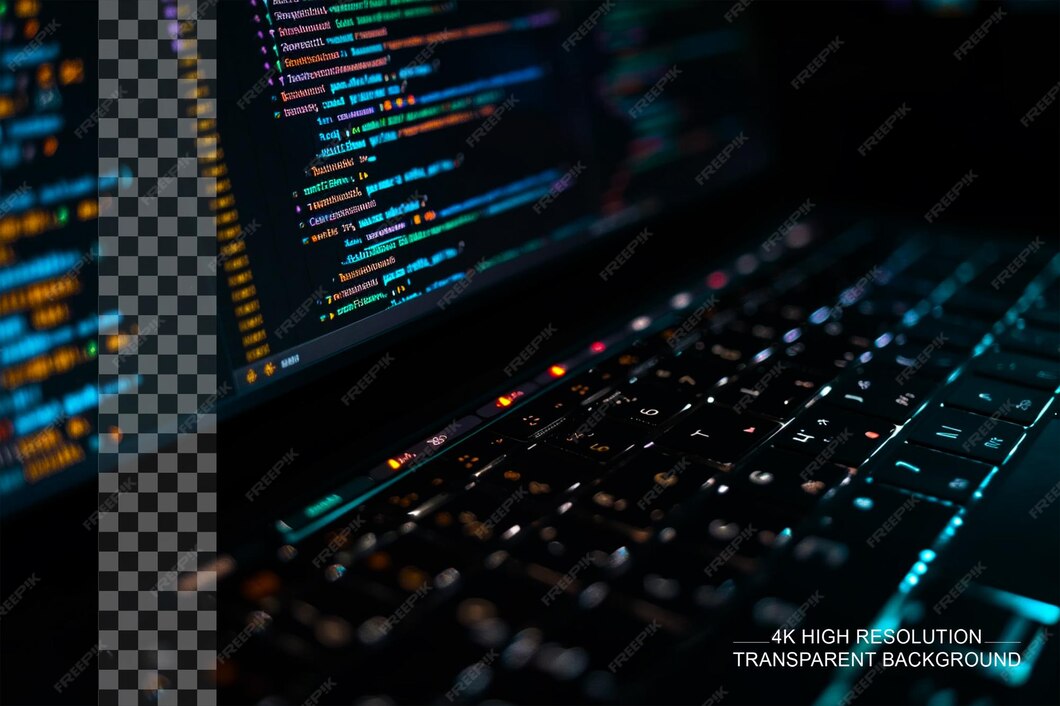 Premium PSD | Close up of monitor displaying source code coding program ...