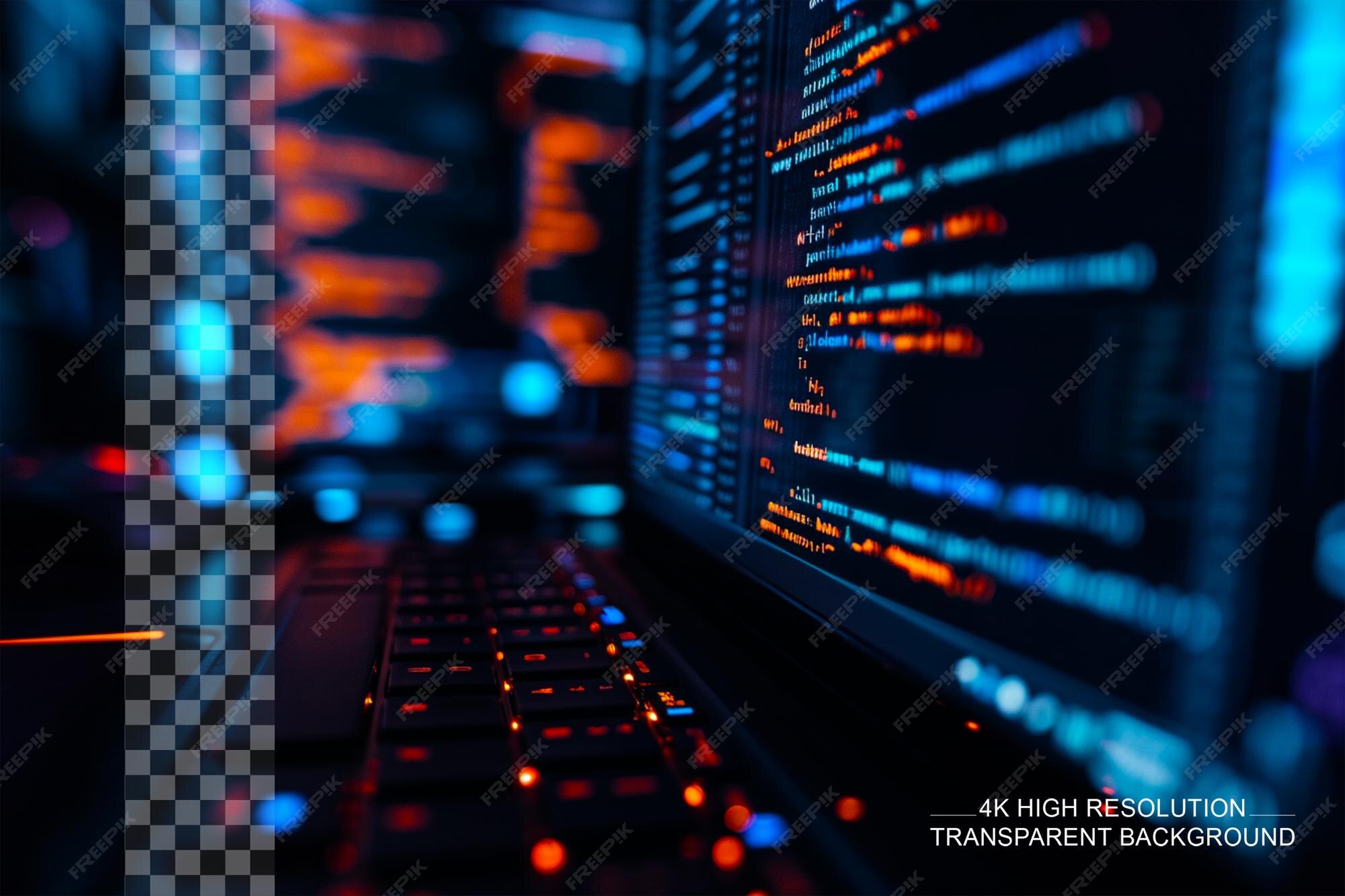 Premium PSD | Close up of monitor displaying source code coding program ...