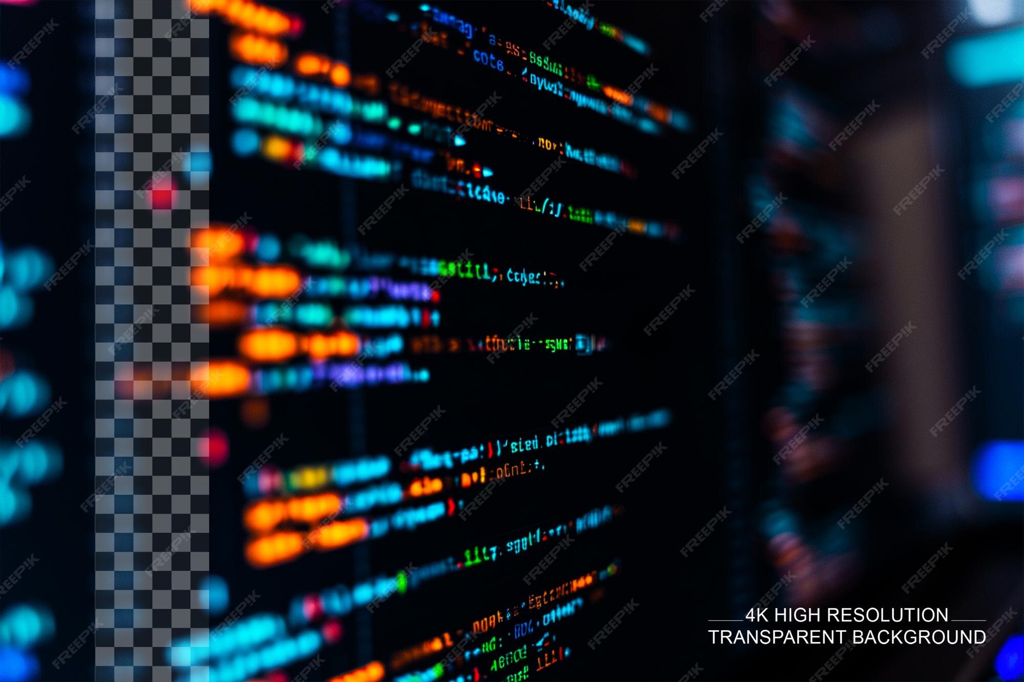 Premium PSD | Close up of monitor displaying source code coding program ...