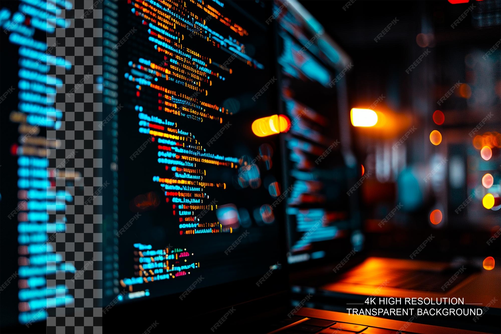 Premium Psd Close Up Of Monitor Displaying Source Code Coding Program