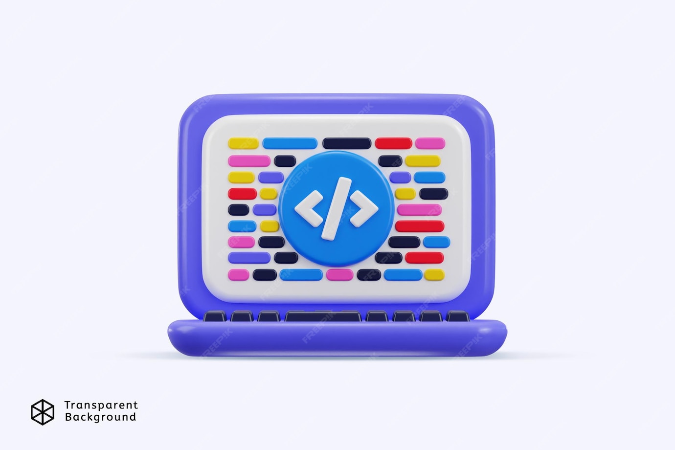 Premium PSD | Coding icon on computer programming development icon 3d rendering vector illustration
