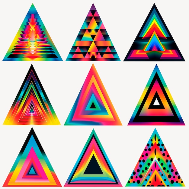 Premium Psd Colorful Geometric Triangle Patterns