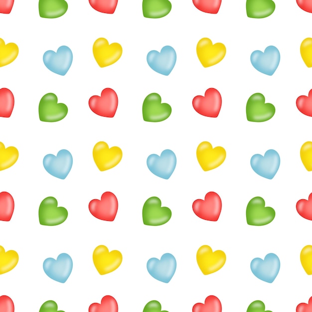Premium Psd Colorful Heart Repeating Pattern