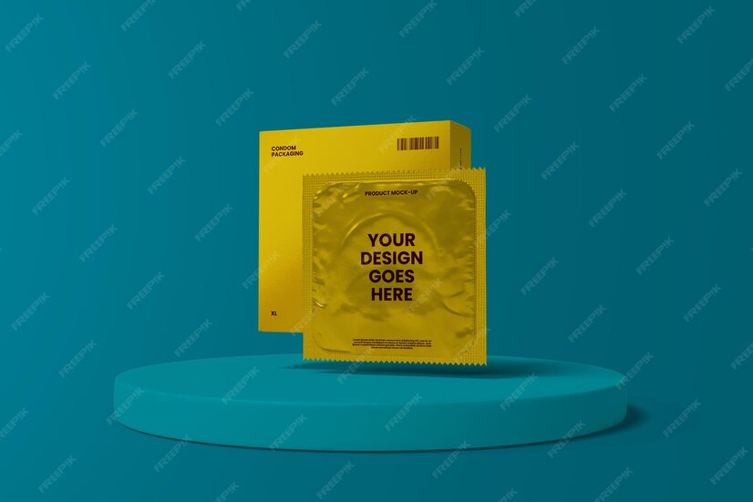 Premium Psd Condom Display Packaging Mockup