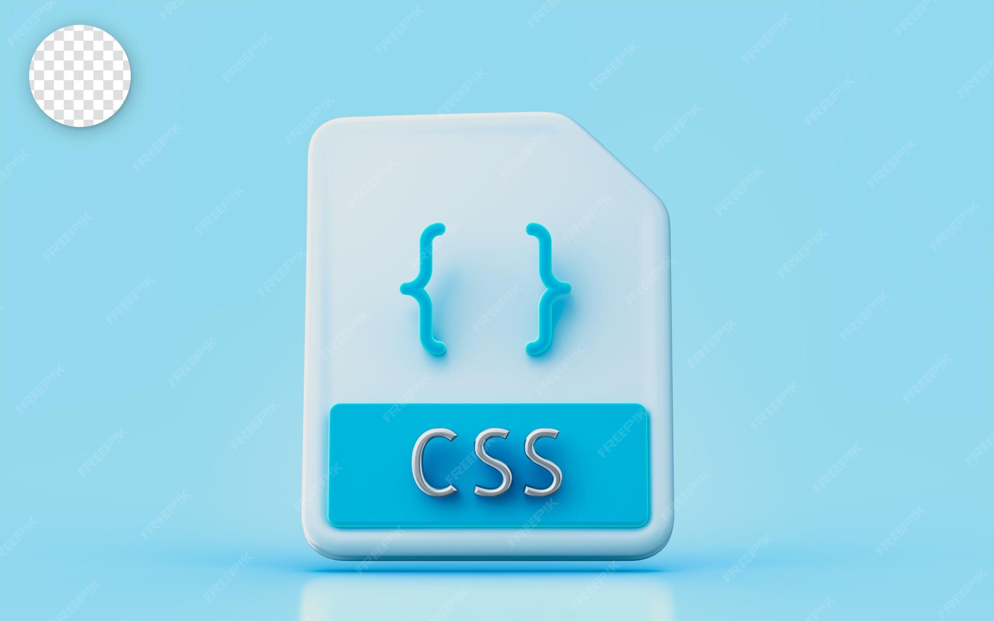 Premium PSD | Css document file sign 3d render concept for programmer ...