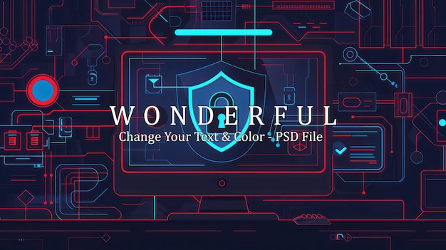 Premium PSD | Cyber Security Illustration Digital Shield Protecting Data Premium PSD | Cyber Security Illustration Digital Shield Protecting Data