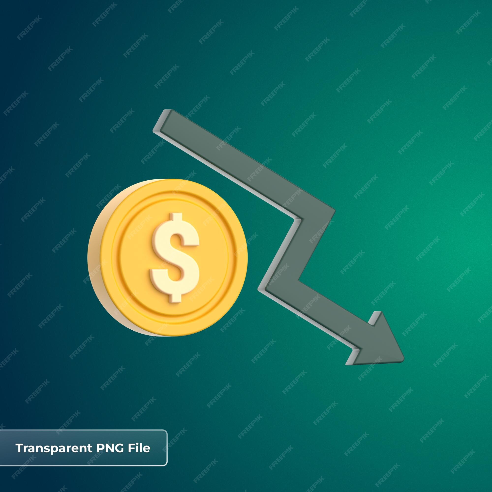 Premium PSD | Decrease 3d icon