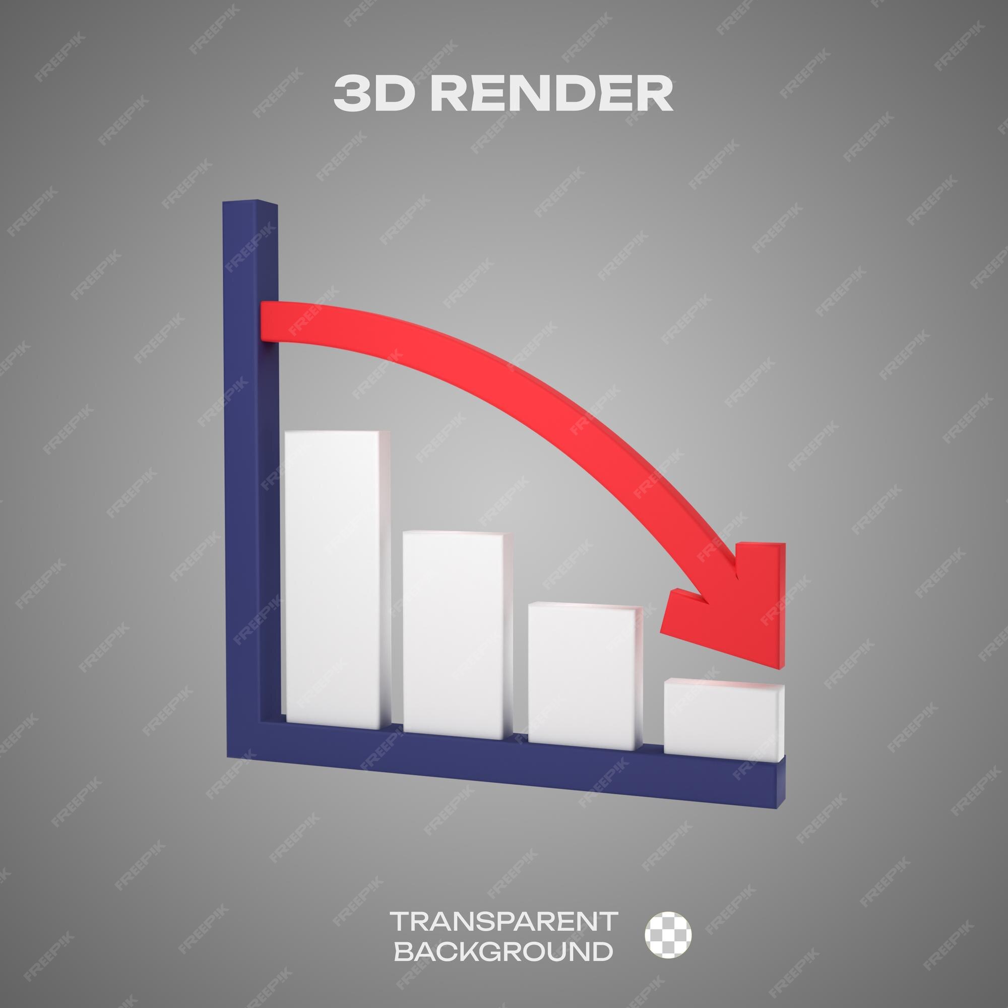 Premium PSD | Decrease 3d render icon