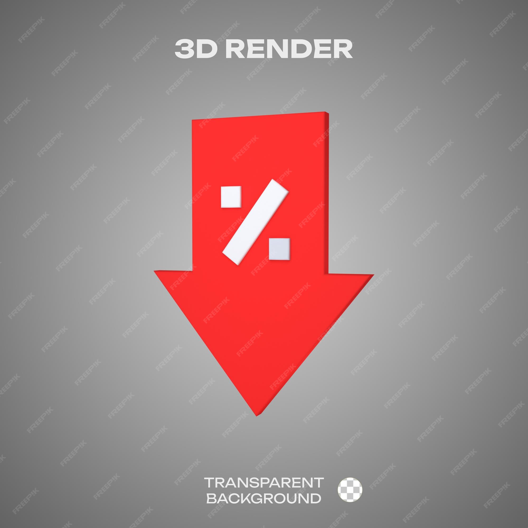 Premium PSD | Decrease 3d render icon