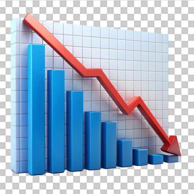 Decrease analytics graph isolated on transparent background | Premium ...