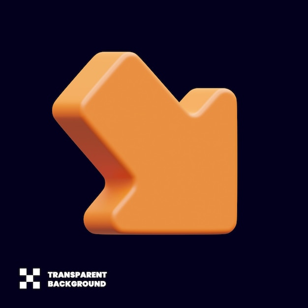 Premium PSD | Decrease arrow icon in 3d render