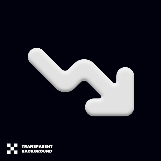 Premium PSD | Decrease arrow statistic icon 3d