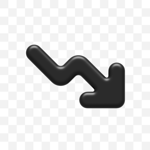 Premium PSD | Decrease growth statistic arrow icon 3d