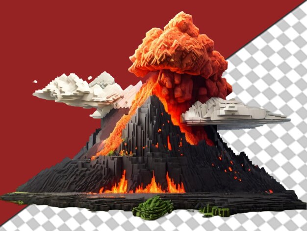 Premium PSD | Diagram of volcano erupts on transparent background Premium PSD | Diagram of volcano erupts on transparent background