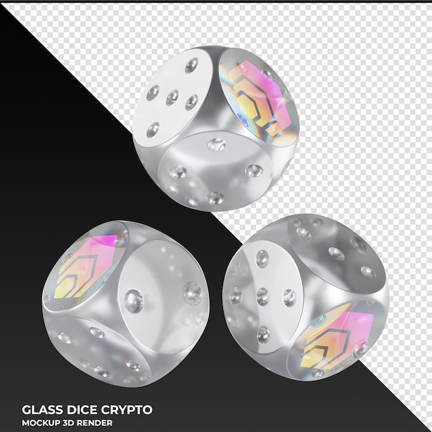 Premium PSD | Dice hex glass dice crypto 3d icon Premium PSD | Dice hex glass dice crypto 3d icon