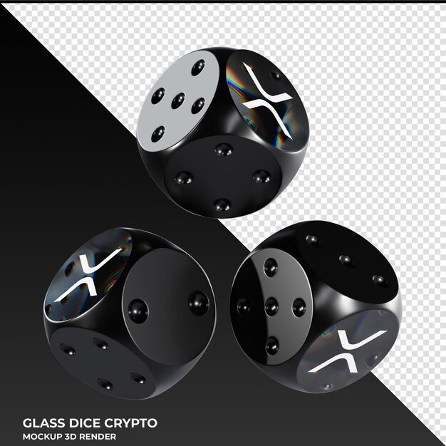 Premium PSD | Dice XRP Glass Dice Crypto 3D Icon Premium PSD | Dice XRP Glass Dice Crypto 3D Icon