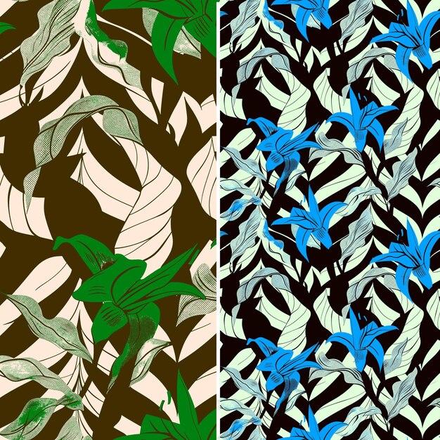 Premium PSD | Different colors of leaves and flowers in different colors Premium PSD | Different colors of leaves and flowers in different colors