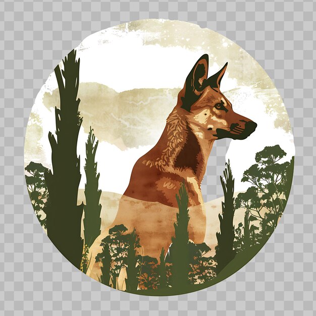 Premium PSD | A dog is standing in front of some pine trees Premium PSD | A dog is standing in front of some pine trees