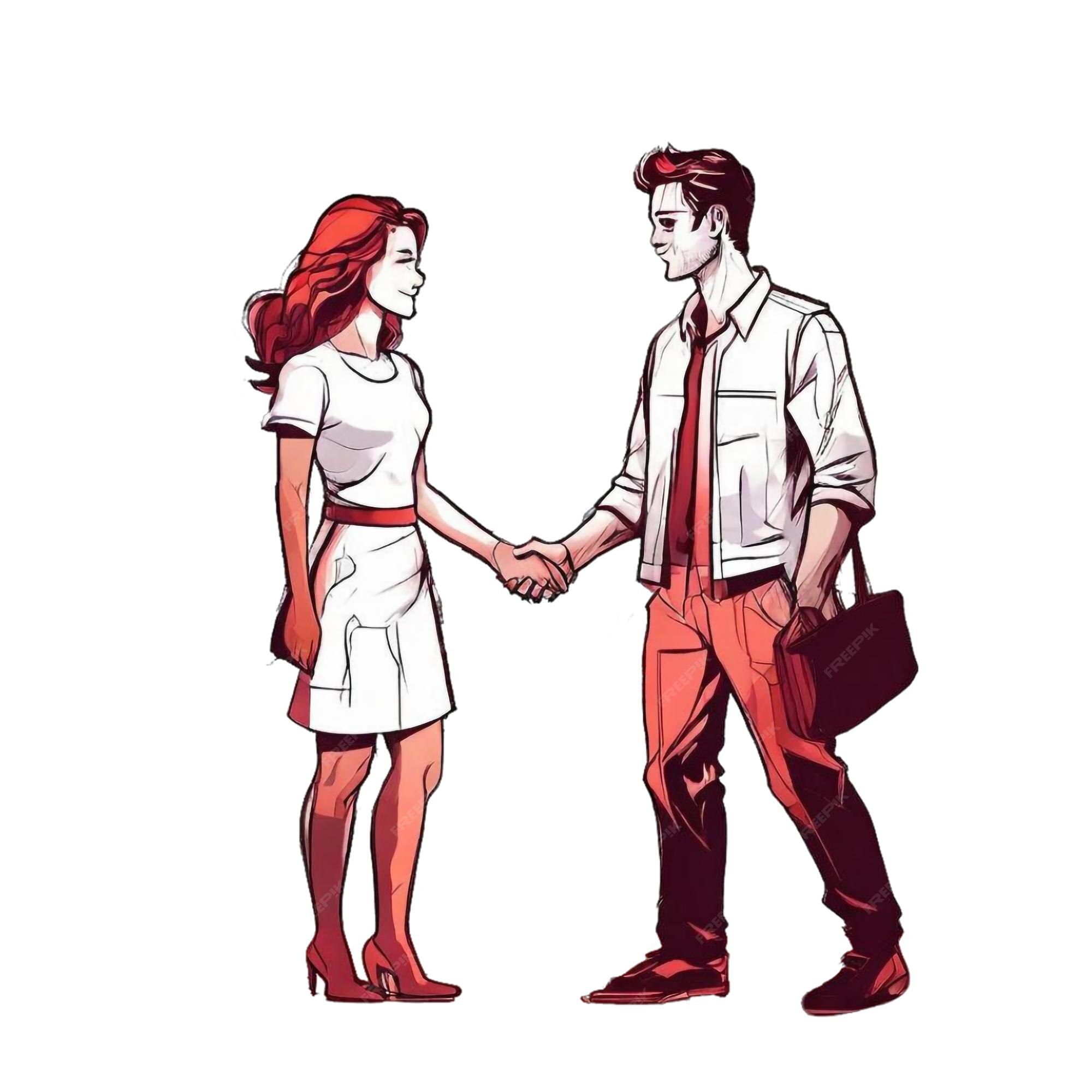A Drawing Of A Couple Holding Hands And A Man And Woman Holding Hands Premium Ai Generated Psd