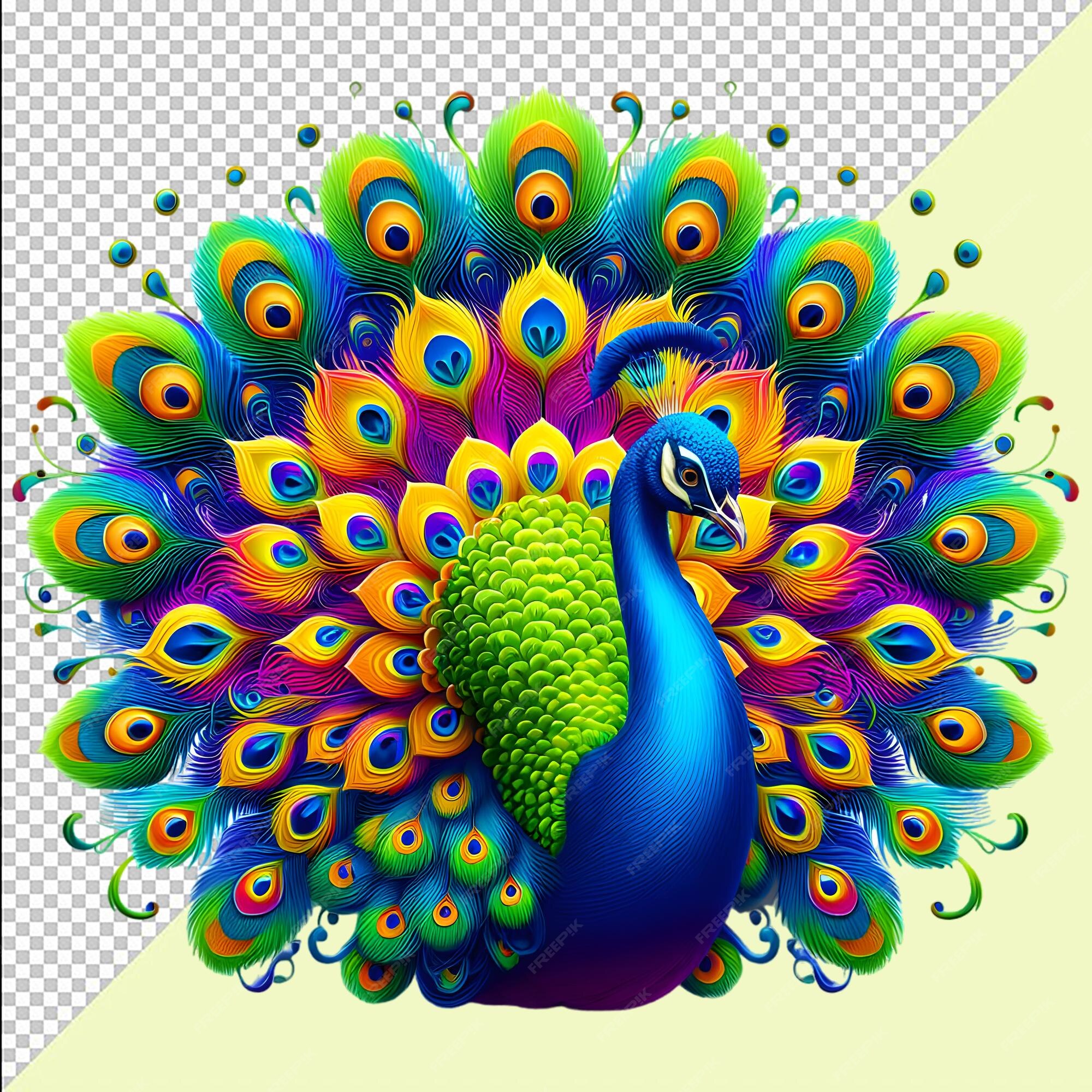 Premium Psd A Drawing Of A Peacock With A Picture Of A Peacock On It Peacock Isolated
