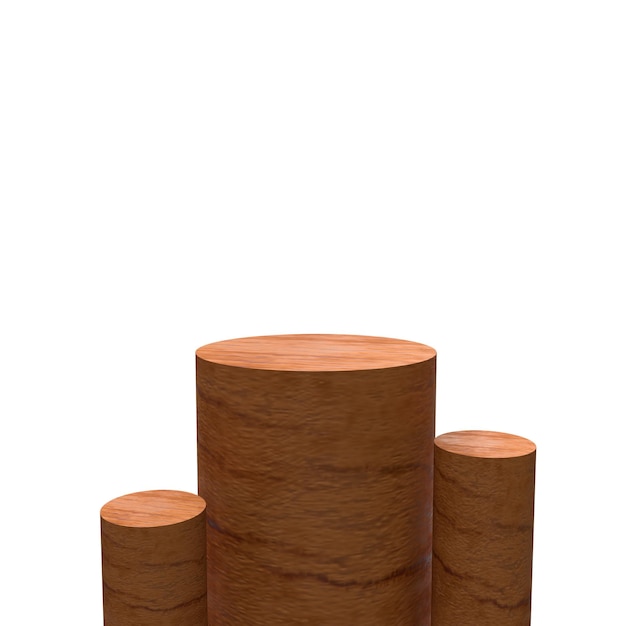 Premium PSD | Empty Wooden pedestal for product display Premium PSD | Empty Wooden pedestal for product display