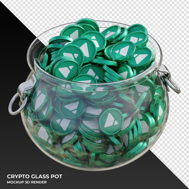 Premium PSD | Fei usd fei crypto coin clear glass pot Premium PSD | Fei usd fei crypto coin clear glass pot