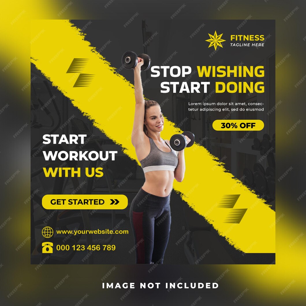 Premium Psd Fitness Gym Workout For Health Promotion Social Media Or