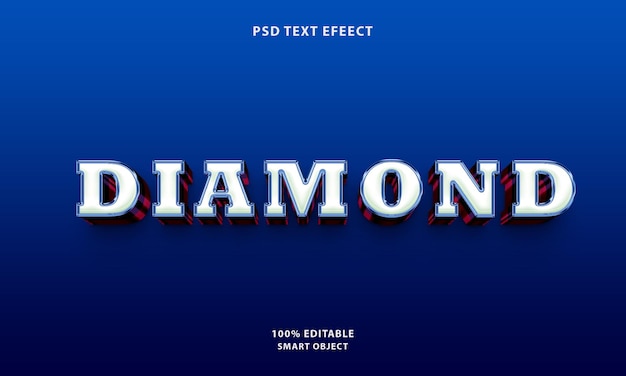 Premium PSD | Free psd diamond 3d editable text effect Premium PSD | Free psd diamond 3d editable text effect