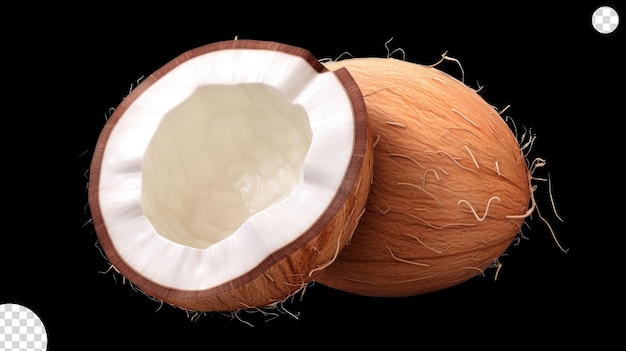 Premium PSD | Fresh half coconut png transparent Premium PSD | Fresh half coconut png transparent