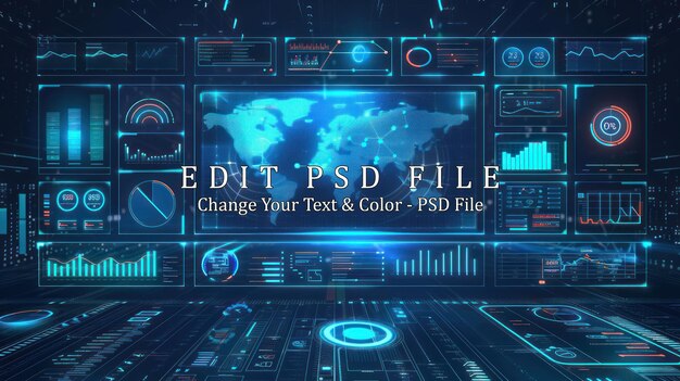 Futuristic Data Visualization Interface | Premium AI-generated PSD Futuristic Data Visualization Interface | Premium AI-generated PSD