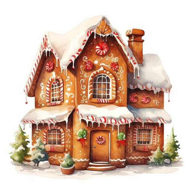 Premium Psd Gingerbread House For Christmas Event Watercolor Style Ai