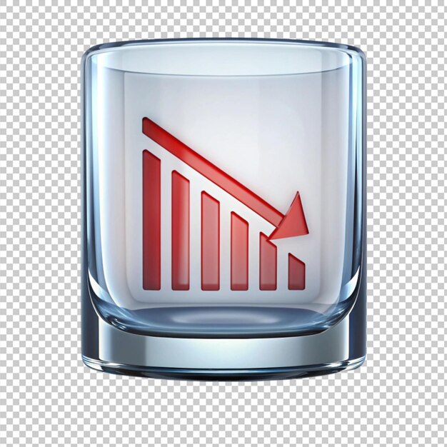Glass graph decrease icon | Premium AI-generated PSD