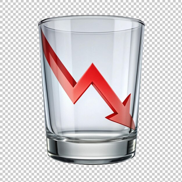 Glass graph decrease icon | Premium AI-generated PSD
