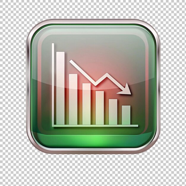 Glass graph decrease icon | Premium AI-generated PSD