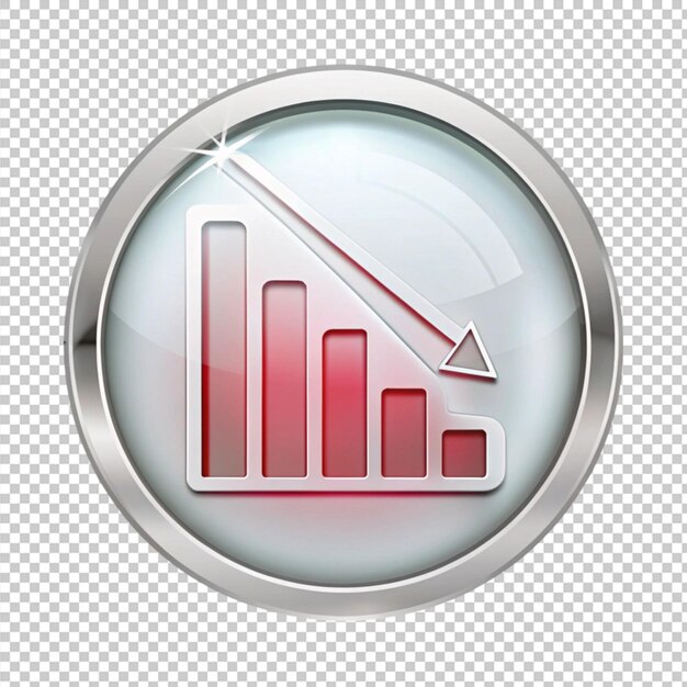 Glass graph decrease icon | Premium AI-generated PSD